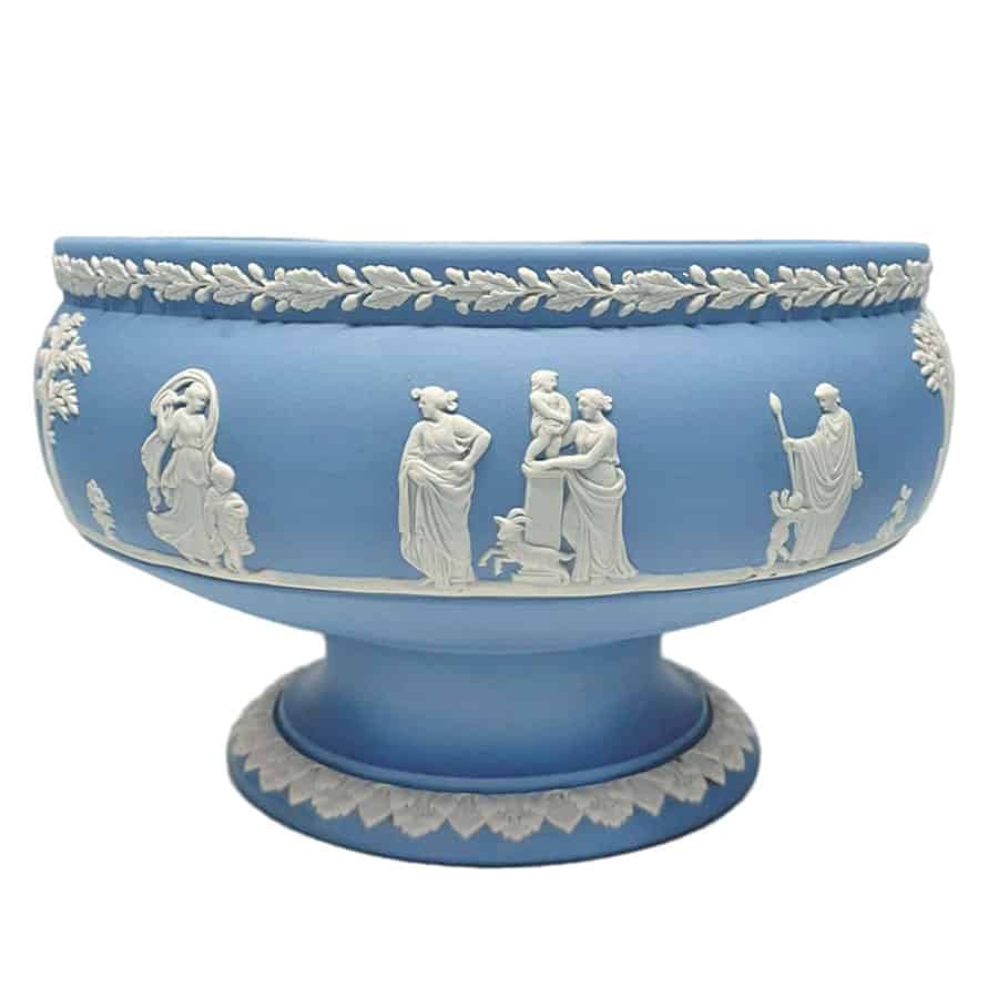 Wedgwood Light Blue Jasperware Pedestal Bowl - Clyde on 4th Antiques & Collectables