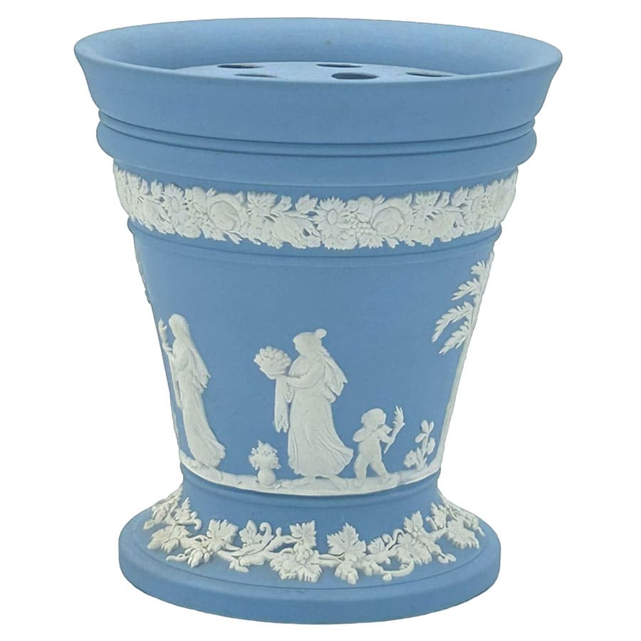Wedgwood Light Blue Jasperware Vase With Frog – Clyde on 4th Antiques & Collectables