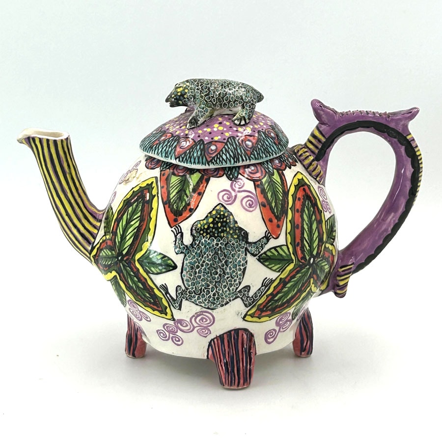 Ardmore Hand Painted Frog Tea Pot By Bongie 1994 - Clyde on 4th ...