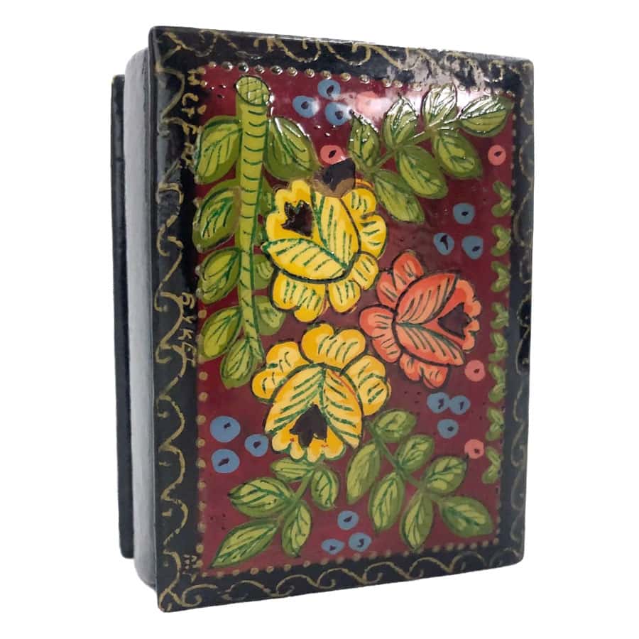 Russian Hand Painted Lacquered Box Floral – Clyde on 4th Antiques ...