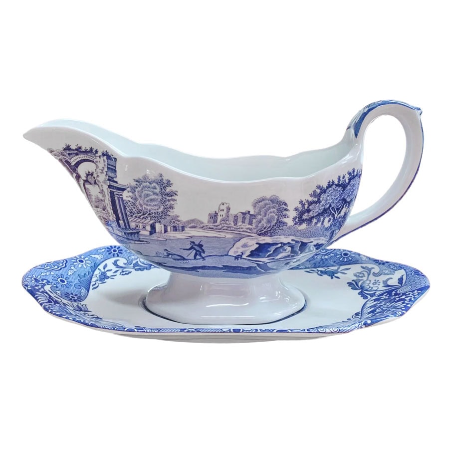 Copeland Spode Blue Italian Pattern Gravy Boat Modern Marking - Clyde ...