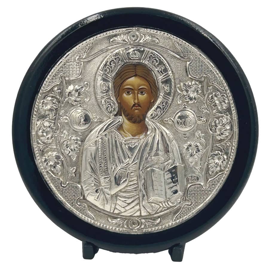 Greek Jesus Icon 950 Silver Framed 20th – Clyde on 4th Antiques ...