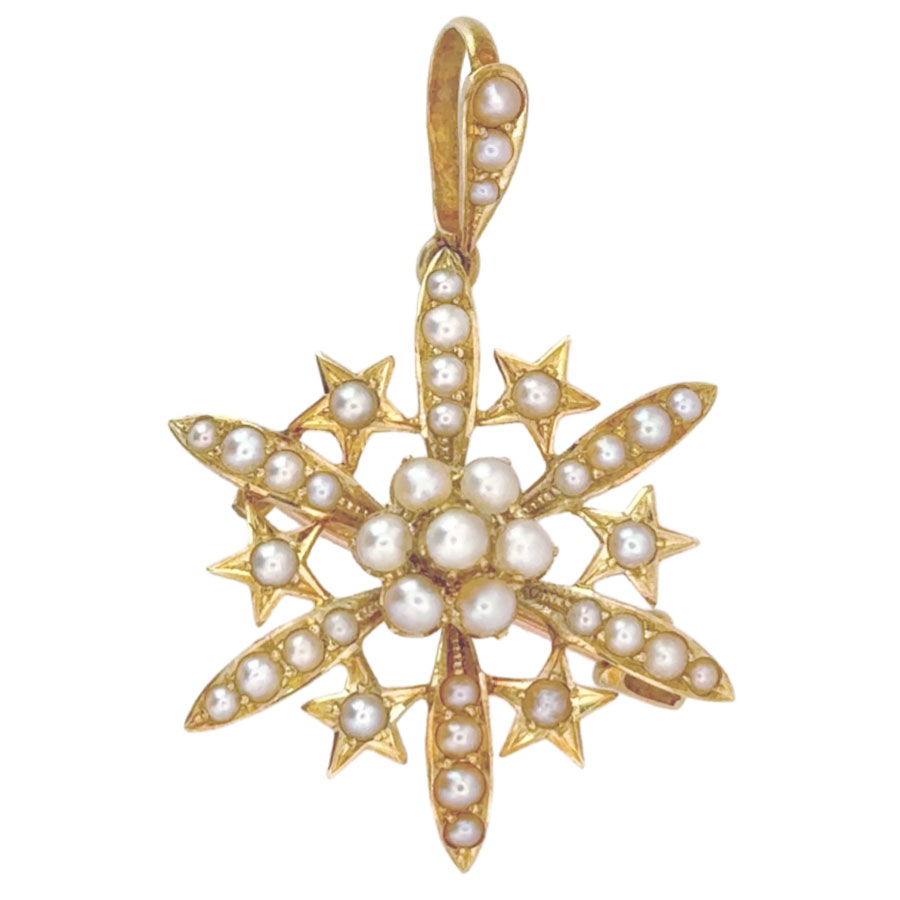 15ct Victorian Celestial Pearl Pendant - Clyde on 4th Antiques ...