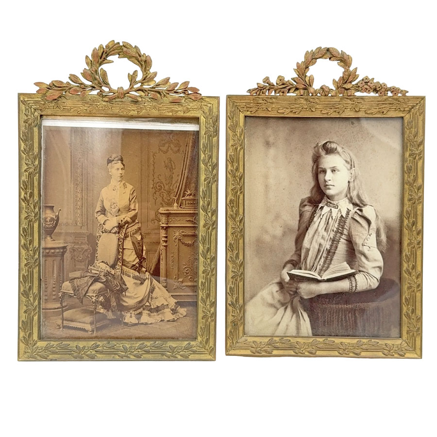 Edwardian Pair French Style Gilt Metal Picture Frames 20th - Clyde on ...